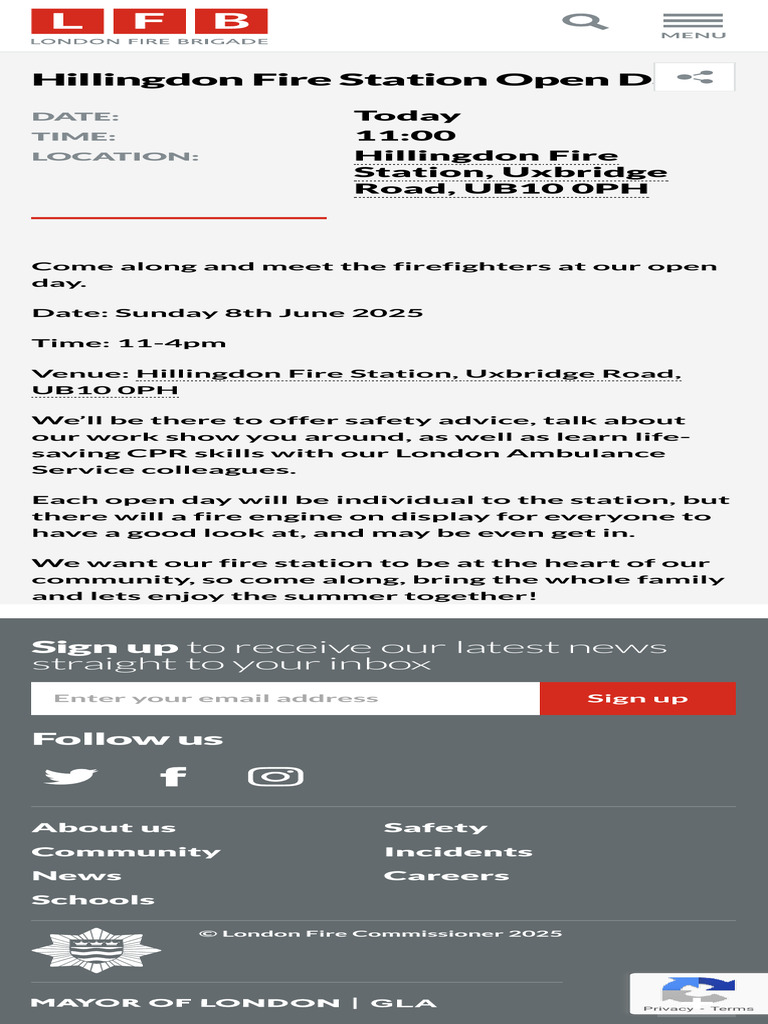 Hillingdon Fire Station Open Day London Fire Brigade | PDF