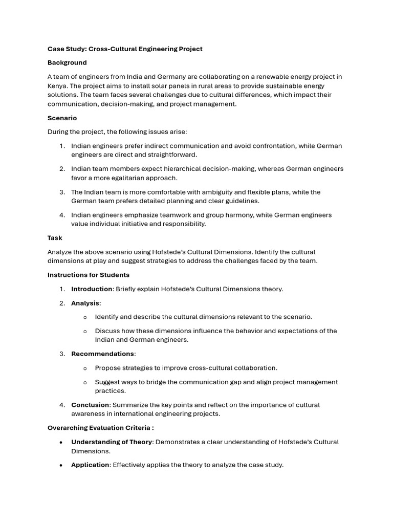 Case Study Assignment OB | PDF | Evaluation | Project Management