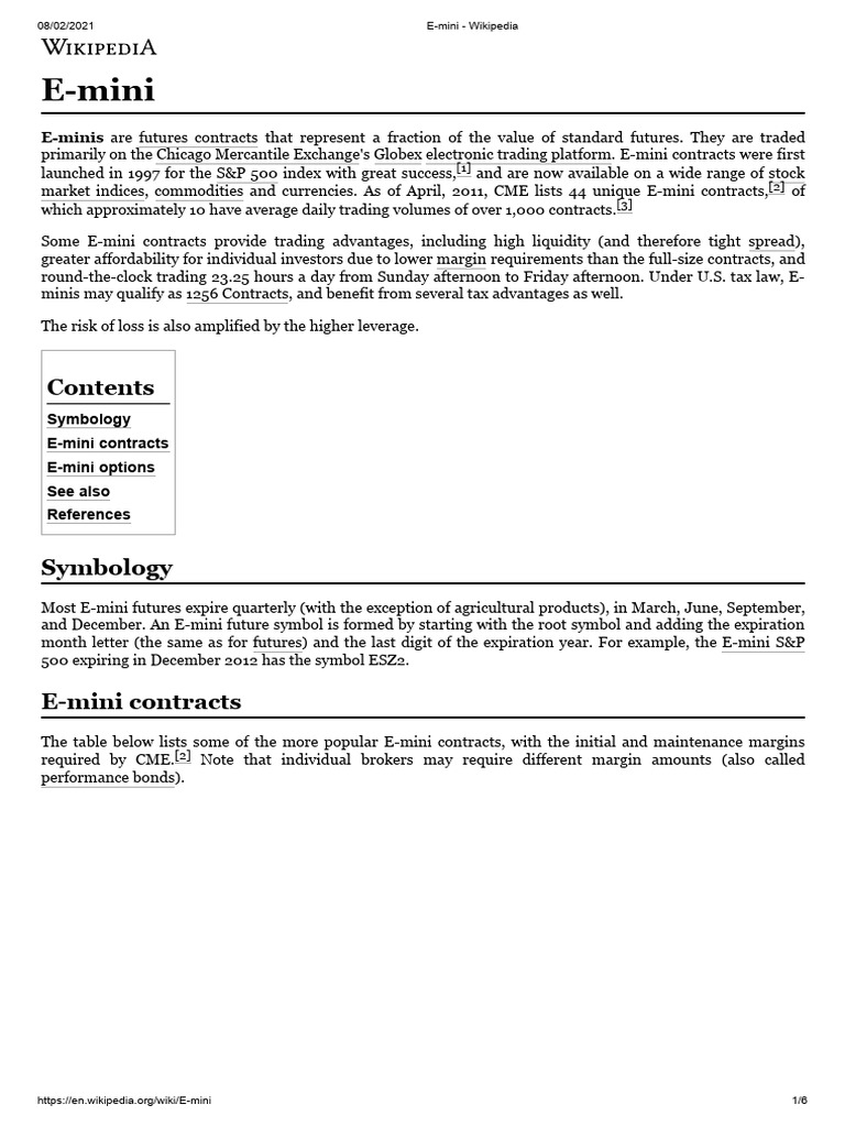 E-Mini - Contratos Futuros | PDF | Futures Contract | Investing