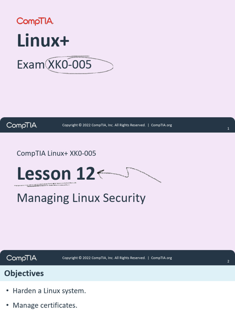 xk0-005 Lesson 12 | PDF | Public Key Cryptography | Public Key Certificate