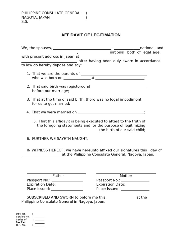 Affidavit of Legitimation | PDF