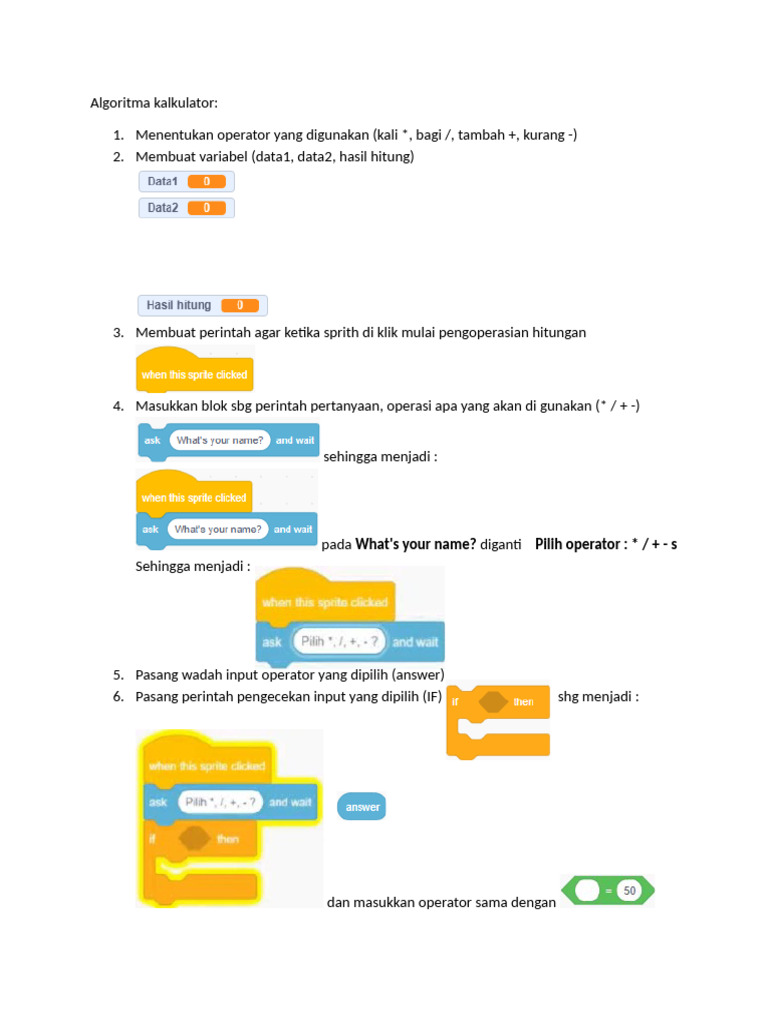 Algoritma Kalkulator | PDF
