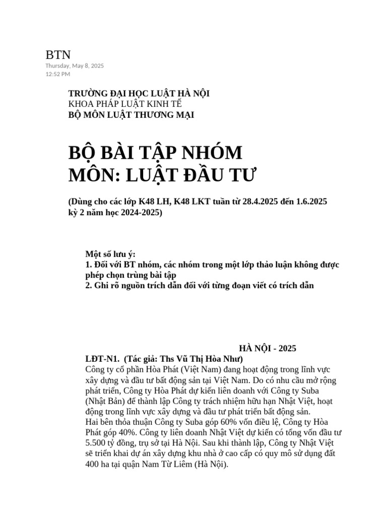 BTN LĐT 2025 Đ T 3 | PDF