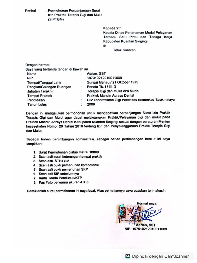 Scan Surat Permohonan Baru Perpanjangan Diatas Materai 10000 20240911 ...