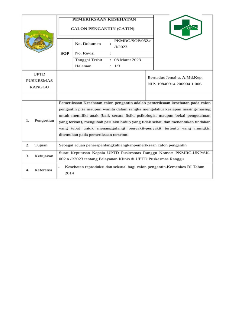 Sop Catin | PDF