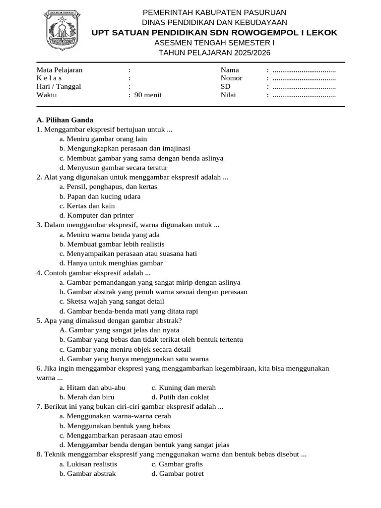 Soal SBDB Ats Kelas III | PDF