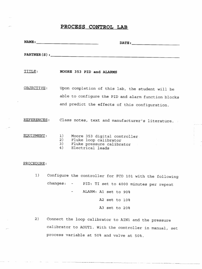 Lab 3 Moore 353 PID and Alarms | PDF