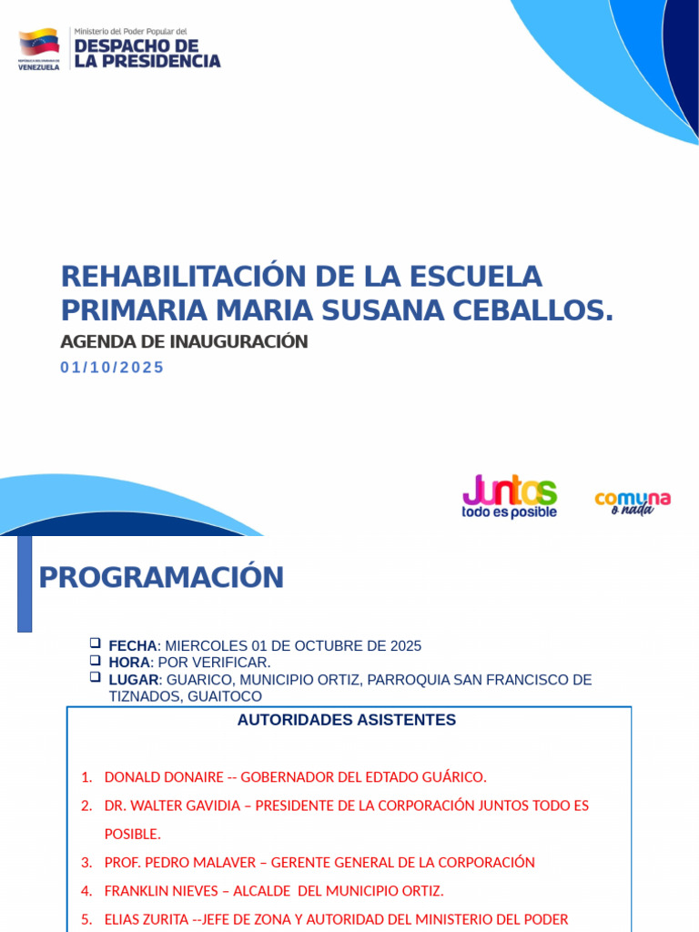 Agenda Guarico Escuela Maria Susana Ceballo Corregido | PDF