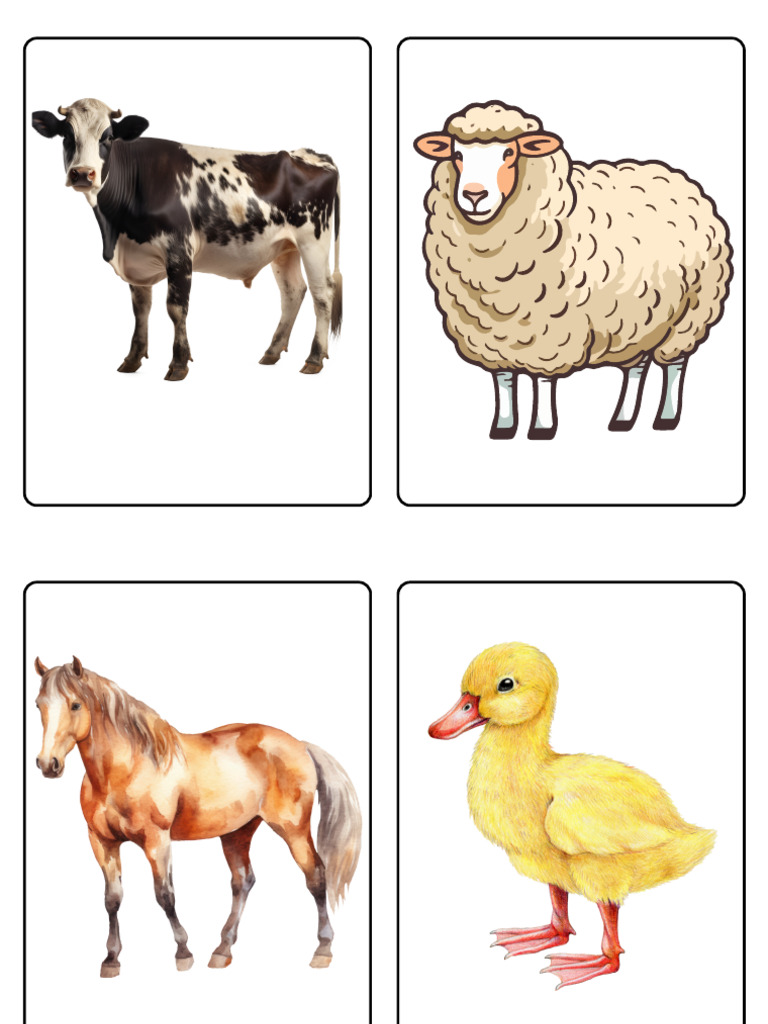 Tarjetas Educativas de Animales de La Granja Con Onomatopeyas Lindo ...