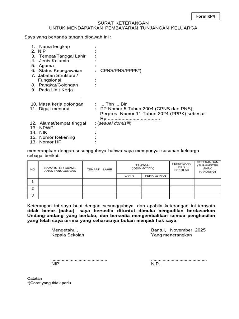 KP 4 Terbaru 2025 | PDF