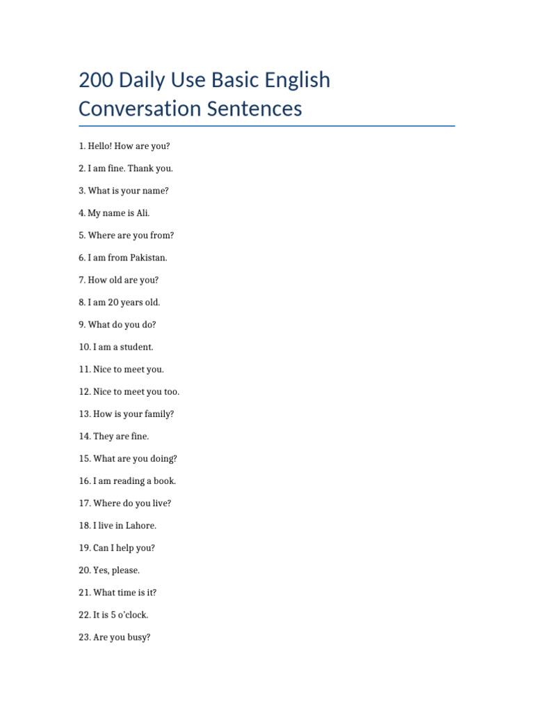200 Essential English Conversation Phrases | PDF