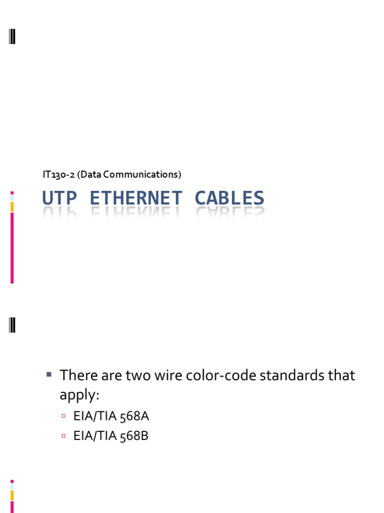 Utp Ethernet Cables | PDF | Electrical Connector | Physical Layer Protocols