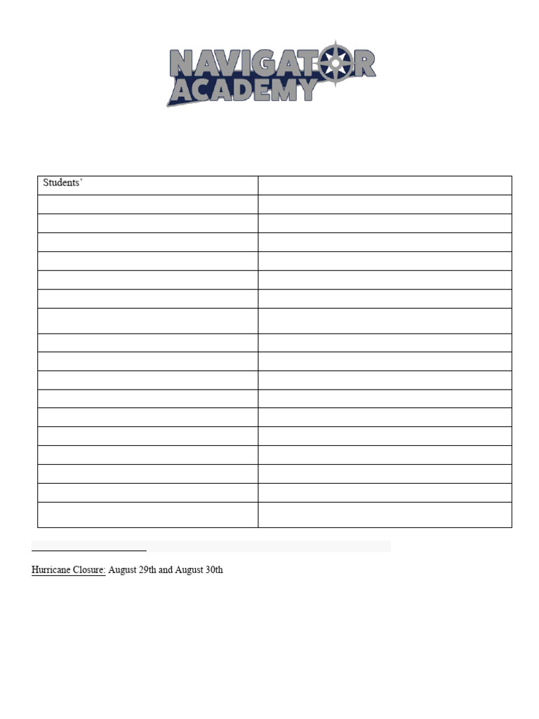 001-2023-2024 Student Academic Calendar With Hurricane Closure | PDF
