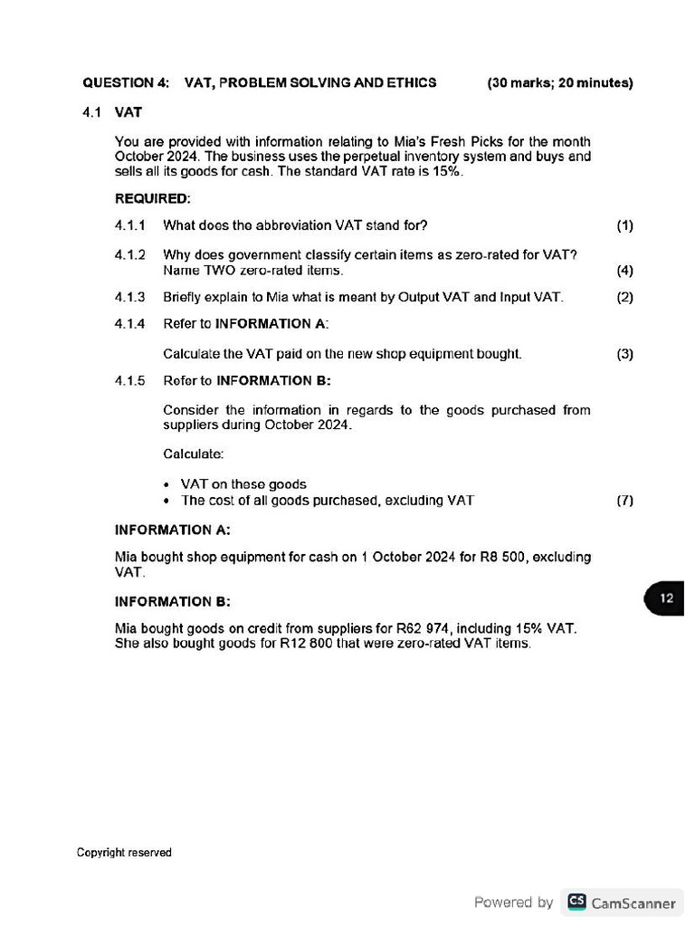 Act 1 VAT & Problem Solving, G11. | PDF