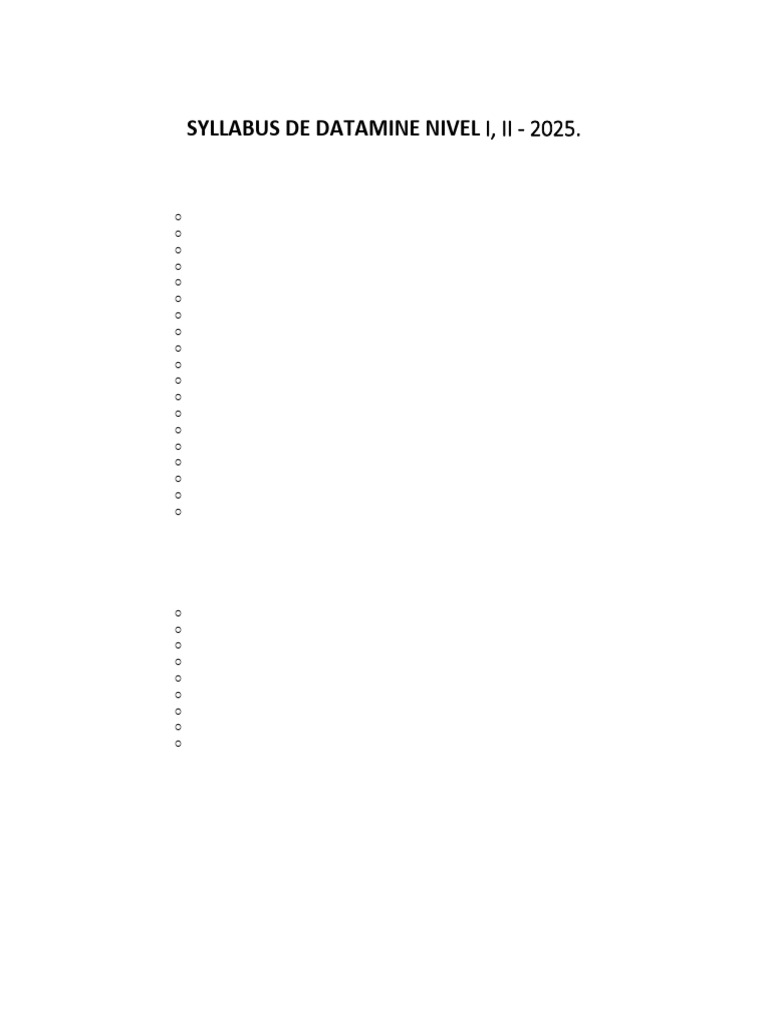 Sillabus Datamine 2 Niveles 2025 | PDF