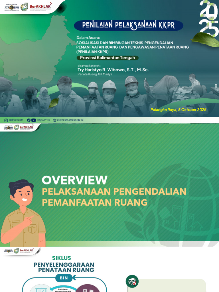 Bahan Penilaian Pelaksanaan KKPR Dan PMP UMK Prov Kalteng - V2 | PDF