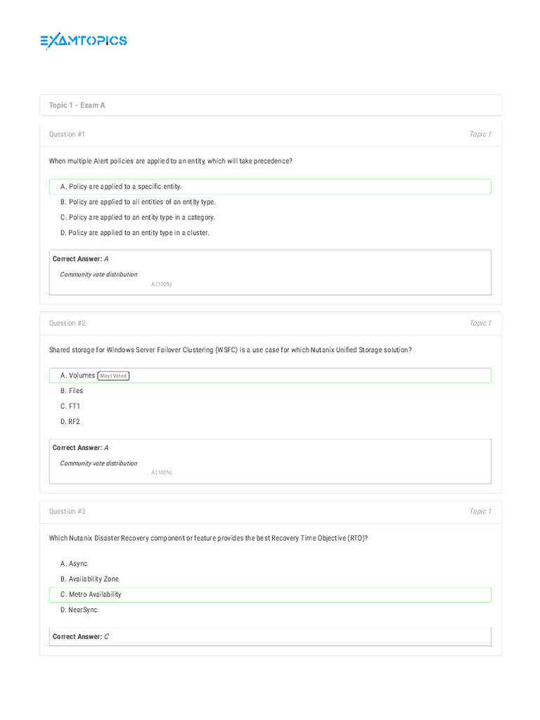 NCA v6.10 Exam - Free Actual Q&as, Page 1 - ExamTopics | PDF