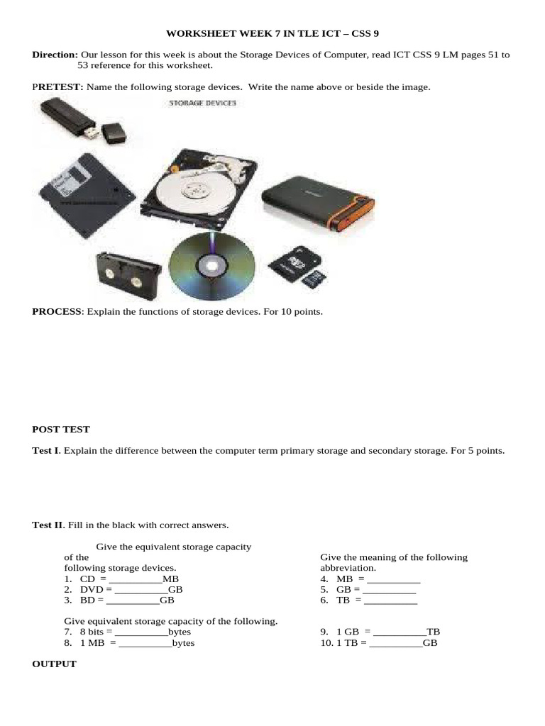 ICT CSS Worksheet Grade 9 Week 7 | PDF