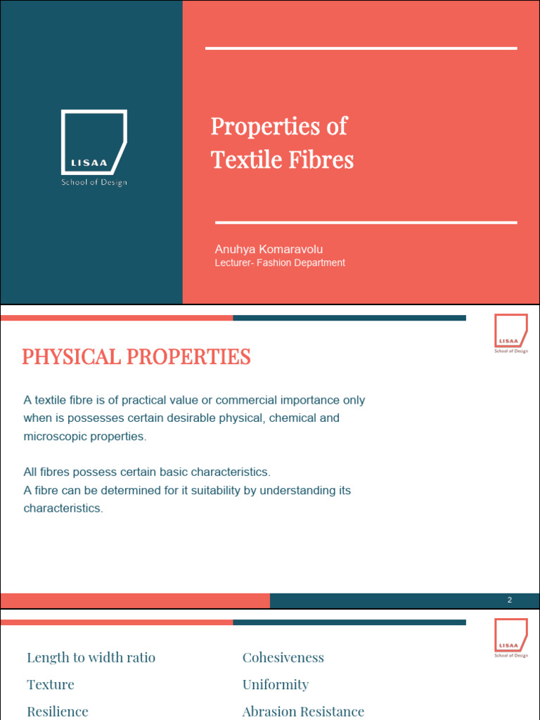 Unit 1b - Properties of Textile Fibres | PDF | Fibers | Textiles