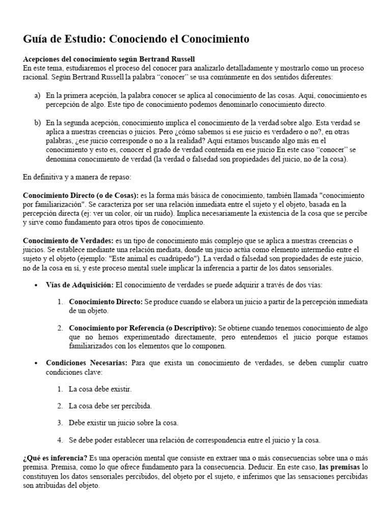Conociendo El Conocimiento: Conceptos Básicos | PDF | Conocimiento | Verdad