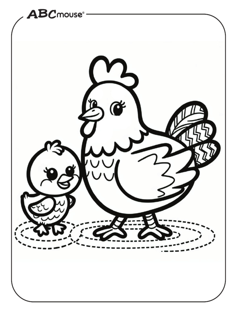 ABCmouse Coloring Page Chicken 1 | PDF