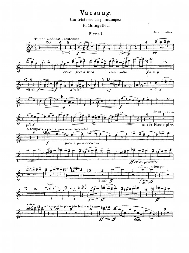 01 - Flute - 1-2 Sibelius Spring Song, Op.16 | PDF