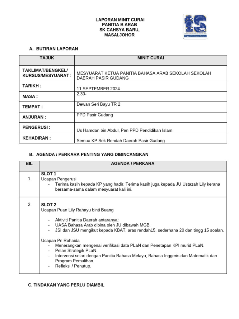 Template Minit Curai 2024 | PDF