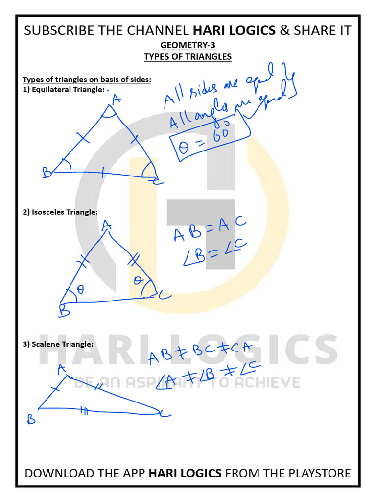 Geometry-Types of Triangles | PDF