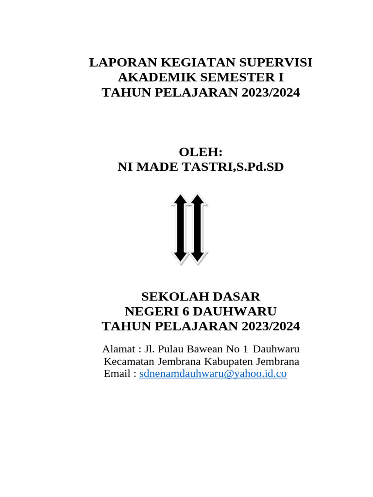 Laporan Supervisi Akademik SD 2023/2024 | PDF