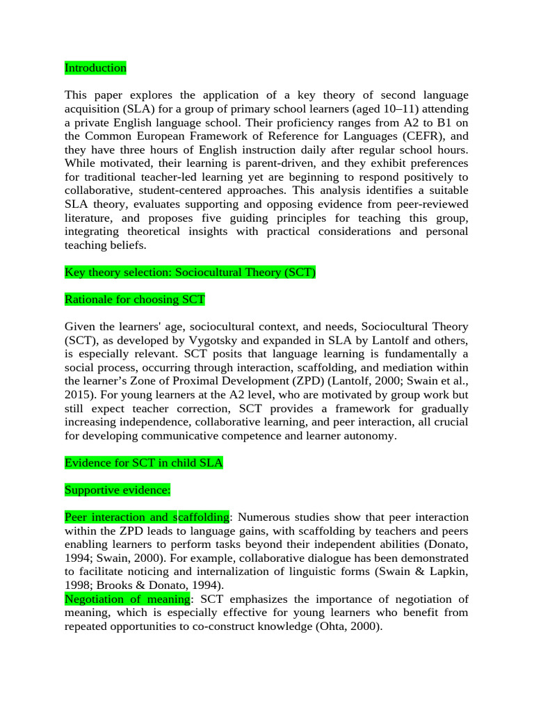 Sample 1 | PDF | Second Language Acquisition | Learning