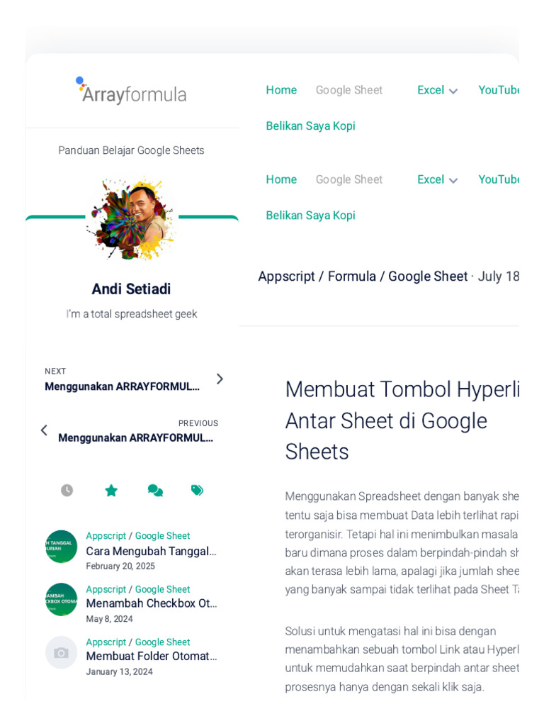 Membuat Tombol Hyperlink di Google Sheets | PDF