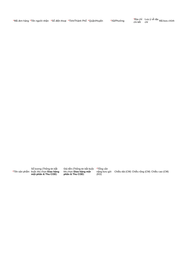Collect Fee Partial Delivery Mass Order Creation Template VN | PDF