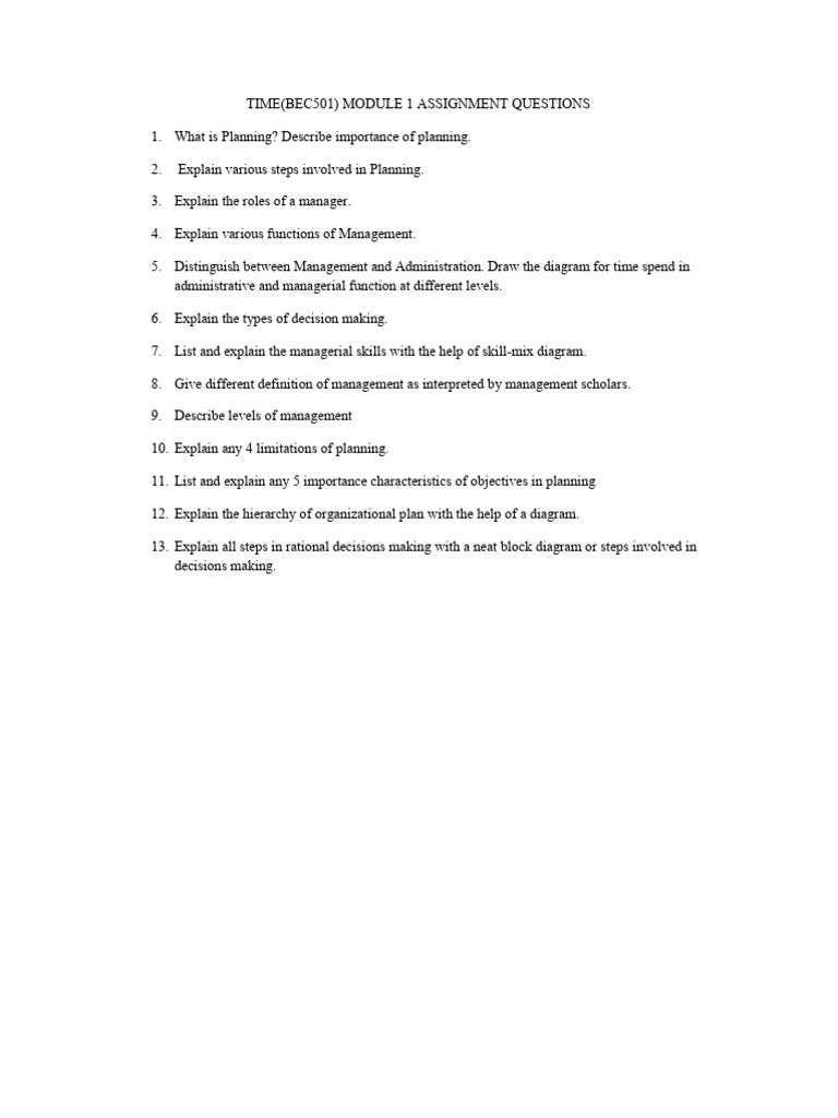 Module 1 Assignment Qns | PDF