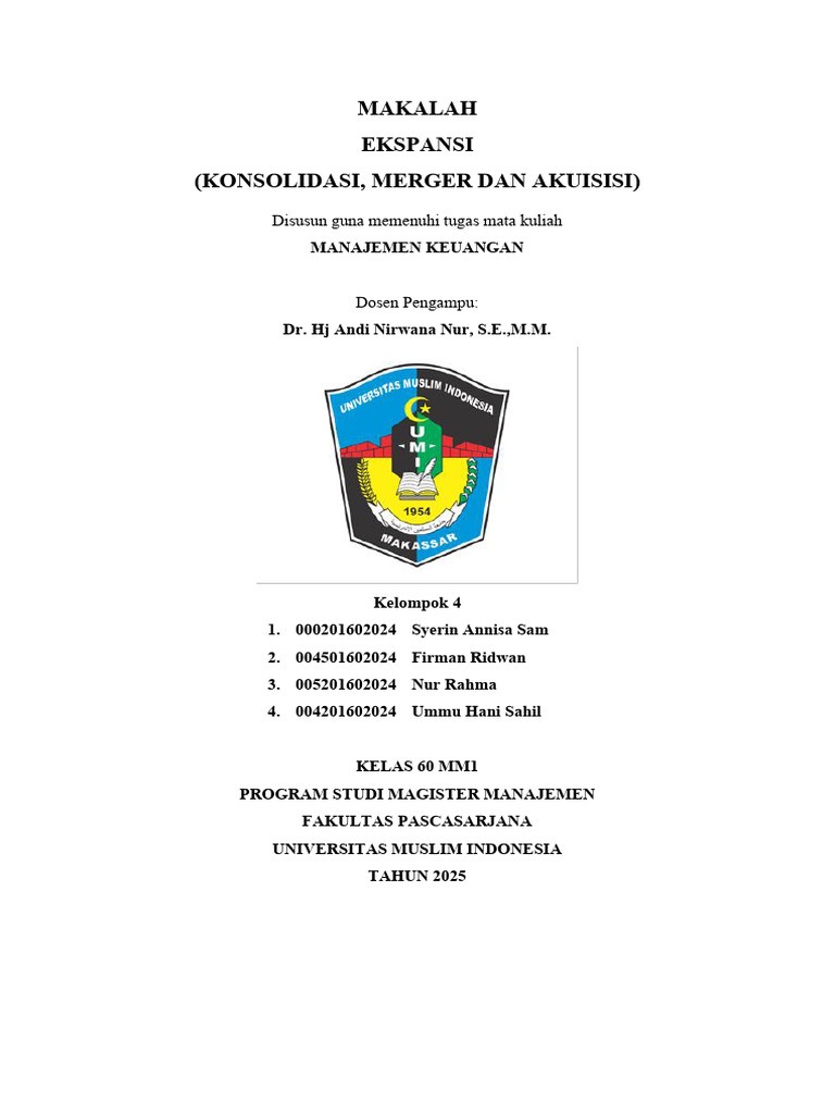 Ekspansi Perusahaan: Merger dan Akuisisi | PDF