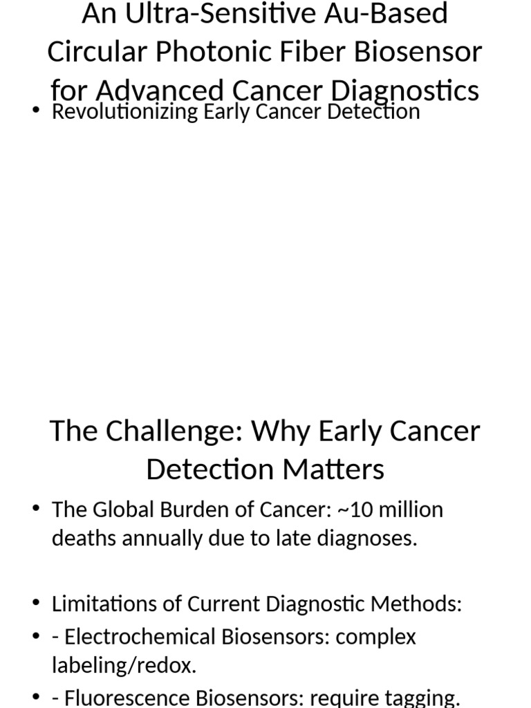 PCF Biosensor Cancer Detection Presentation | PDF | Biosensor | Electromagnetic Radiation