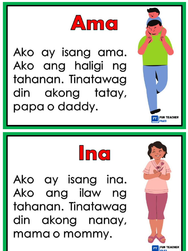 Miyembro NG Pamilya Reading Passages FTF | PDF