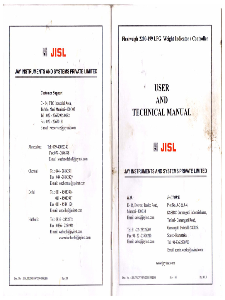 JISL LPG Filling Machine | PDF