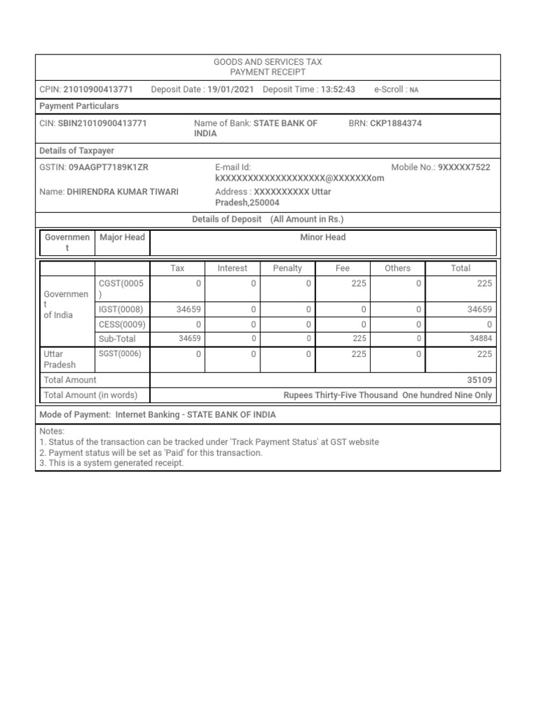 GST-Challan Receipt | PDF