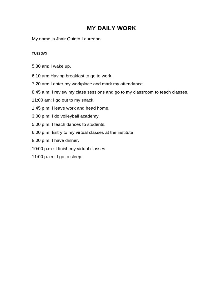 My Daily Work | PDF