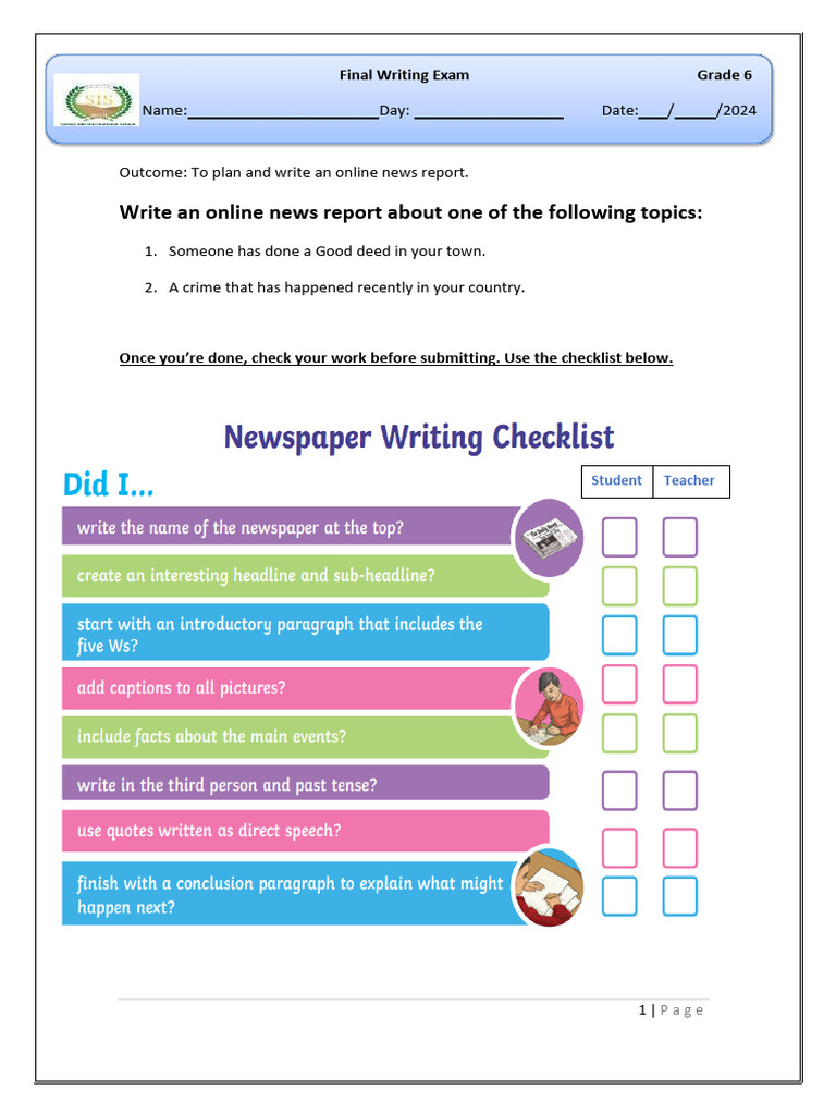 Writing A News Report g6 | PDF