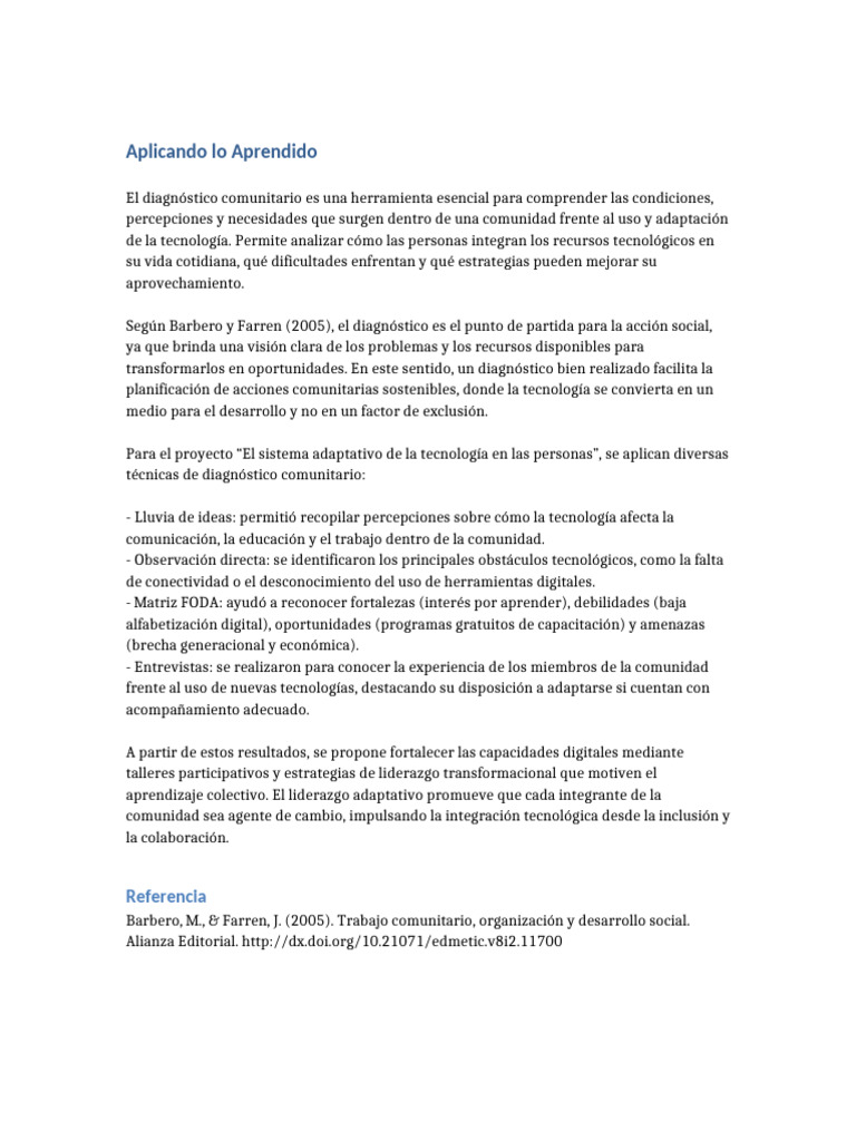 Aplicando Lo Aprendido Diagnostico | PDF