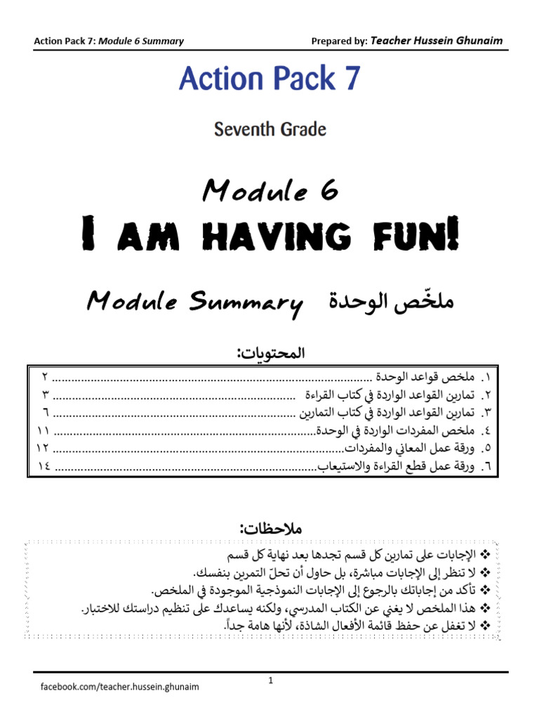 Module 6 English Grammar Summary | PDF | Verb | Noun