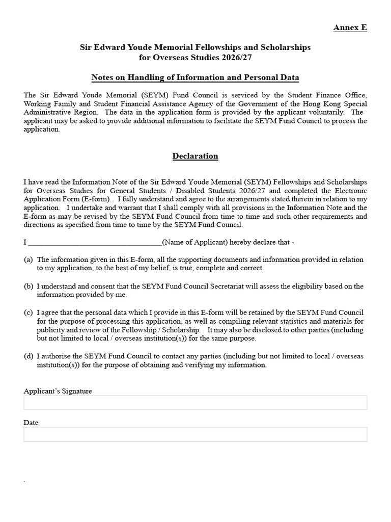 Sir Edward Youde Fellowships 2026/27 Guide | PDF