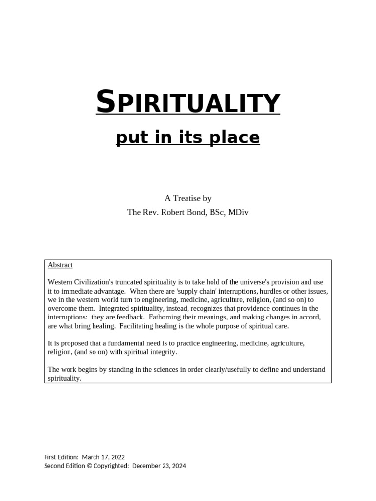 Spirituality Put in Its Place - 2nd Edition - 2024dec23 | PDF | Atoms ...