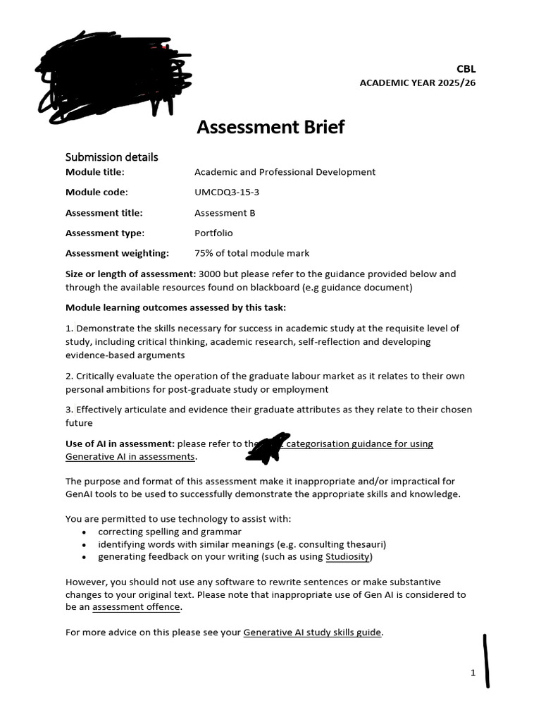 APD Assessment B Brief 25-26 | PDF | Plagiarism | Study Skills