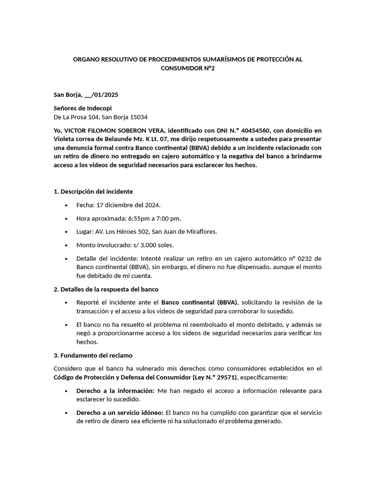 Organo Resolutivo de Procedimientos Sumarisimos de Proteccion Al ...