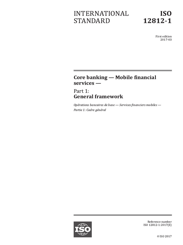 Core Banking - Mobile Financial Services - Part 1 - General - IsO-TC 68 ...