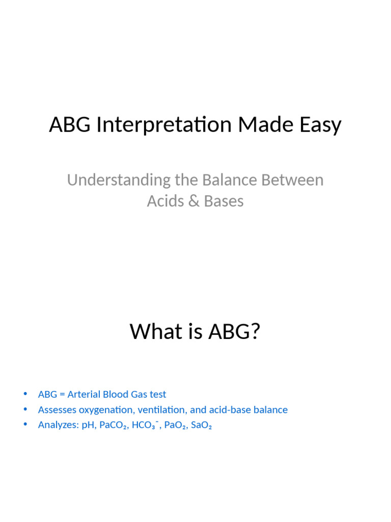 ABG Interpretation With Diagrams Cases | PDF