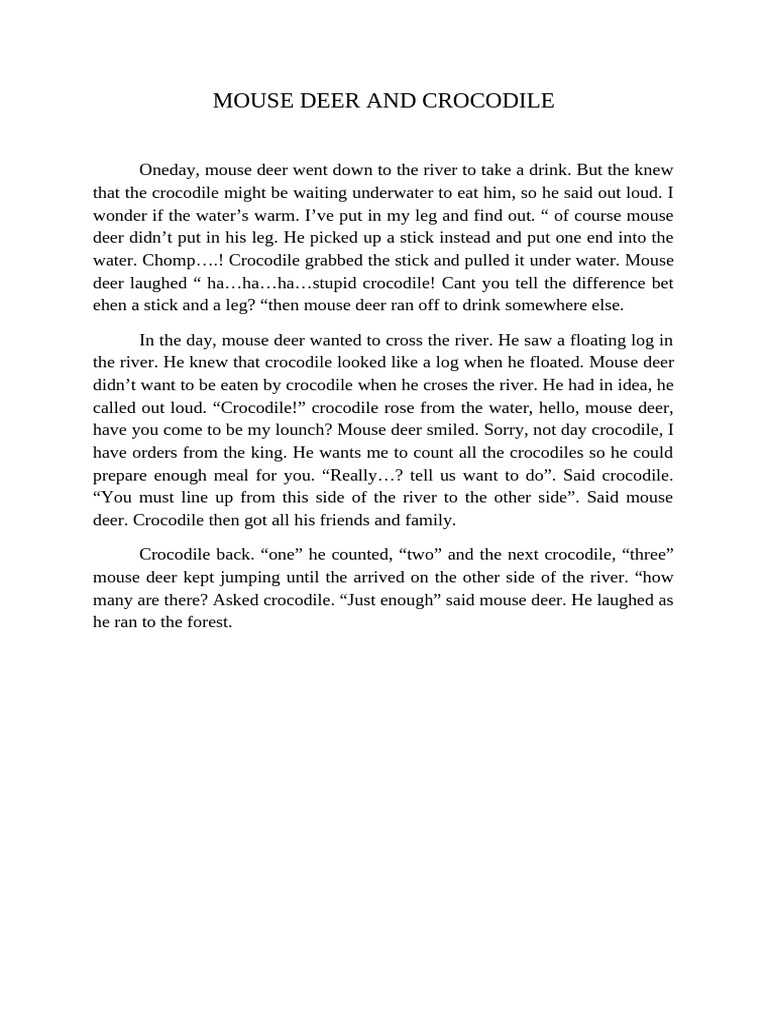 Mouse Deer and Crocodile | PDF