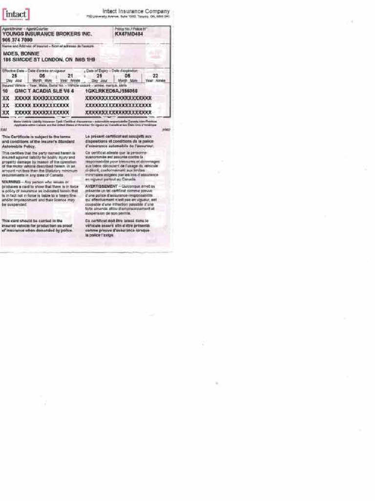 Insurance Slip | PDF